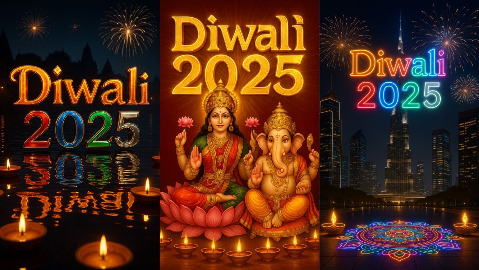 Diwali 2025 HD Wallpaper Prompts (With 3D “2025” Text) » Ask Ai World