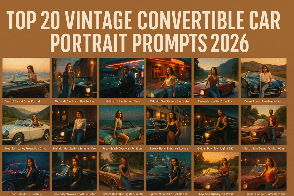 Top 20 Vintage Convertible Car Portrait Prompts (2026 Guide)