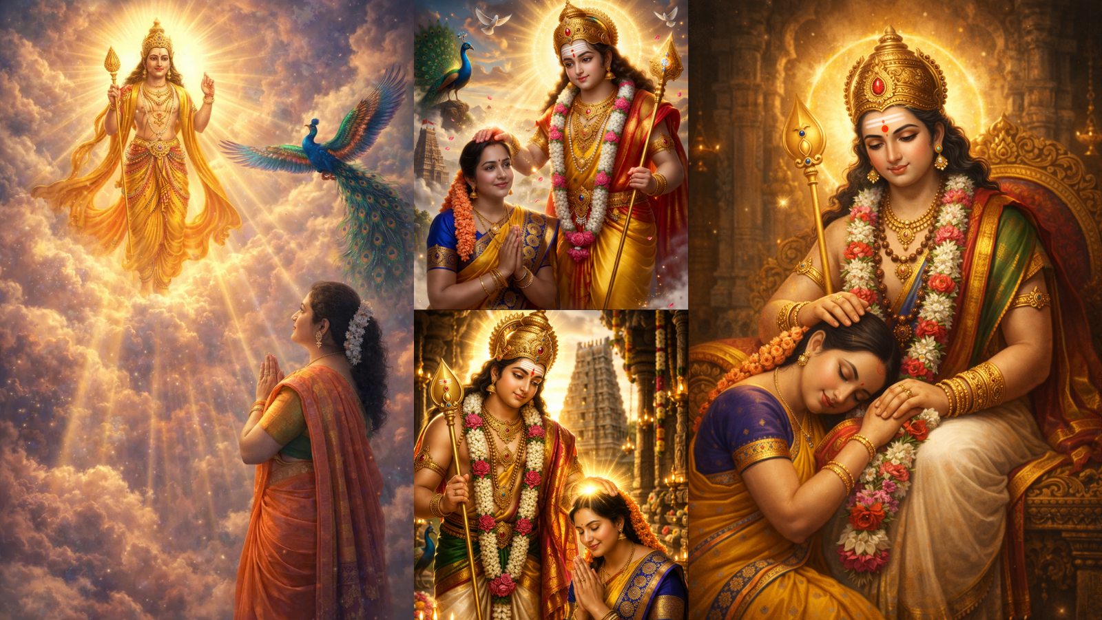 10 Lord Murugan Blessing Woman AI Image Prompts For Devotional Art
